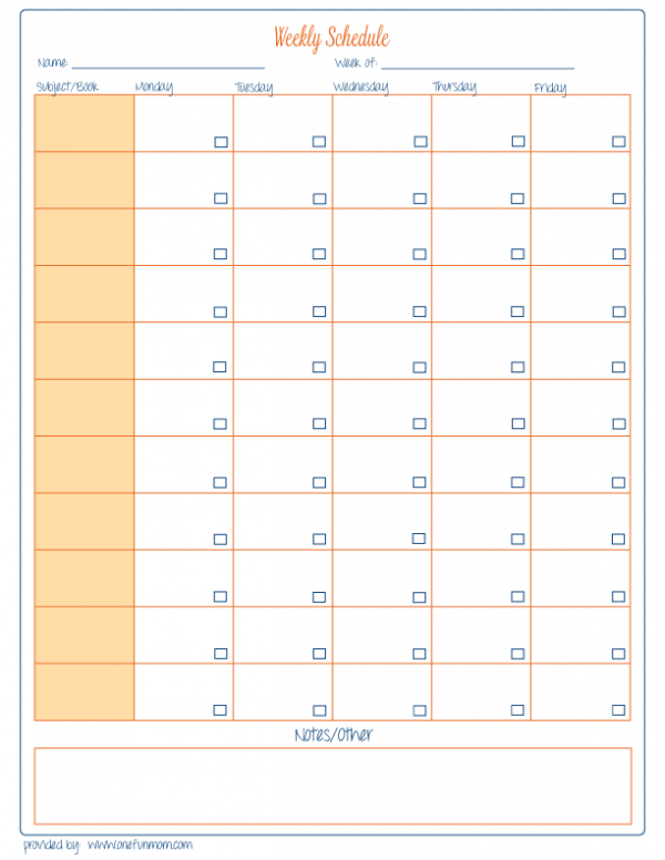 1132345849 Homeschool Weekly Schedule 600x776 png 600 776 Pixels Homeschool Lesson Plans 