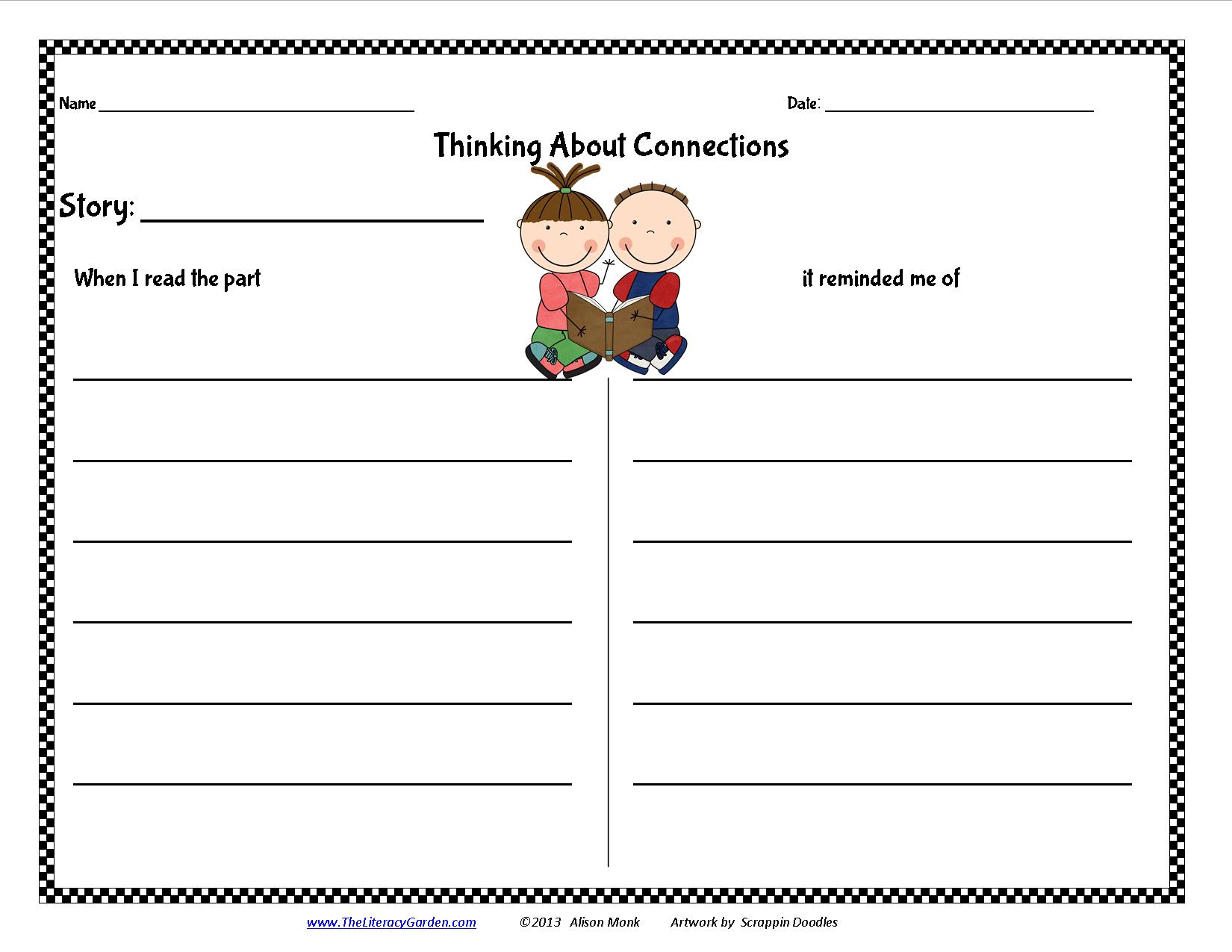 Text To Self Connections Worksheet