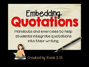 Embedded Quotes Lesson. QuotesGram