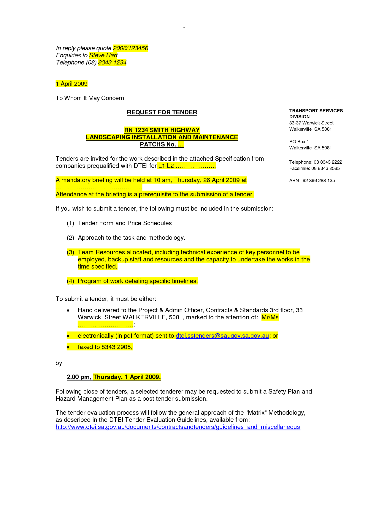 Landscaping Quote Template Word