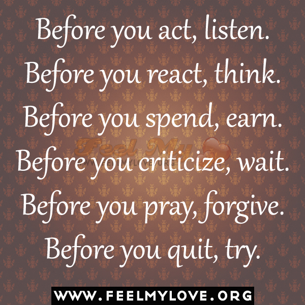 Think Before You React Quotes. QuotesGram