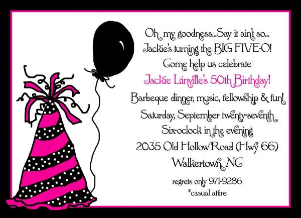 50th Birthday Quotes Invitation QuotesGram