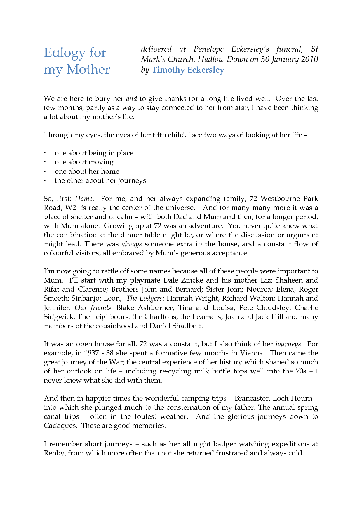 Printable Eulogy Template For Mother Customize And Print