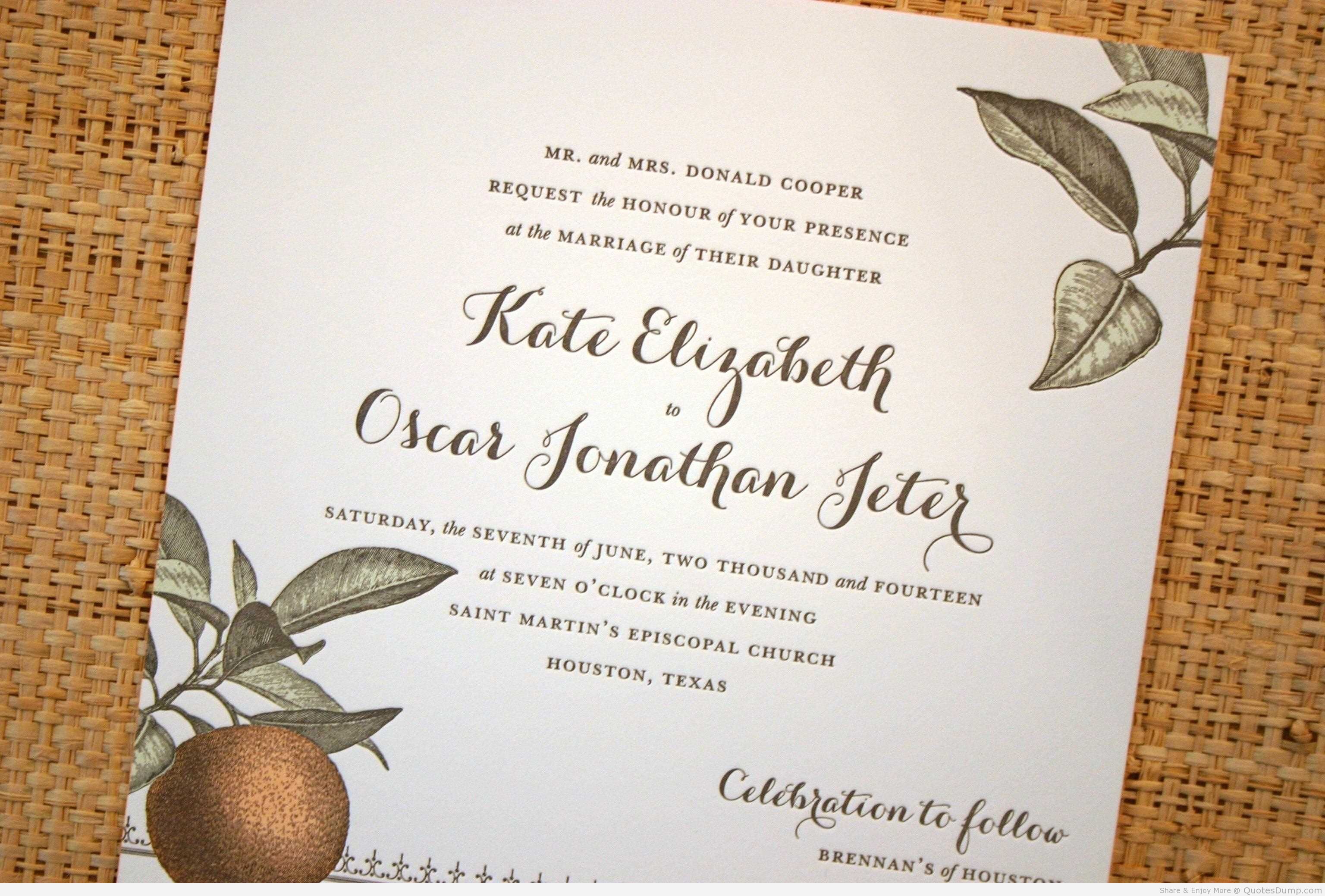 Famous Quotes For Wedding Invitations QuotesGram