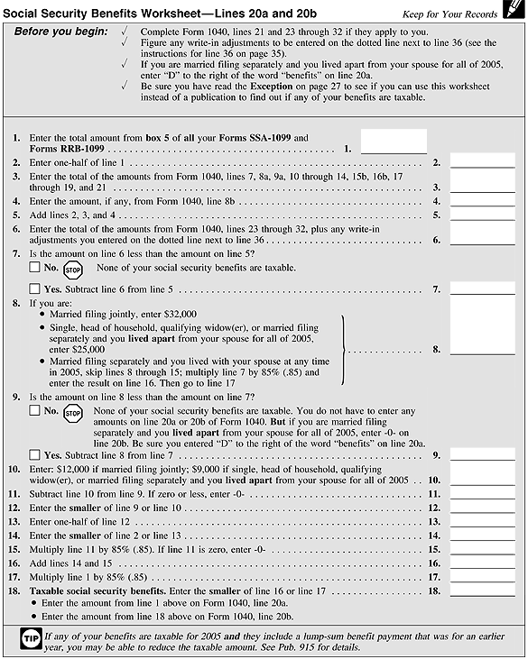 2022 Social Security Taxable Benefits Worksheet 2022 Social Security Taxable Benefits Worksheet