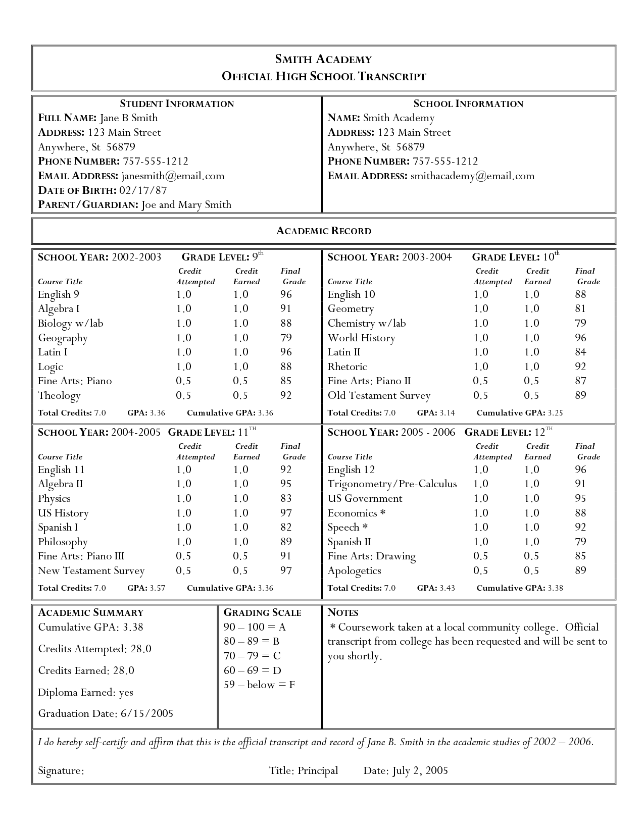 23 College Transcript Template Excel Free Popular Templates Design