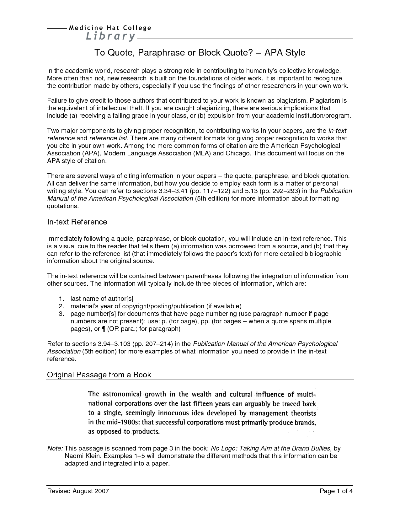 Chicago Style Block Quotes Example QuotesGram