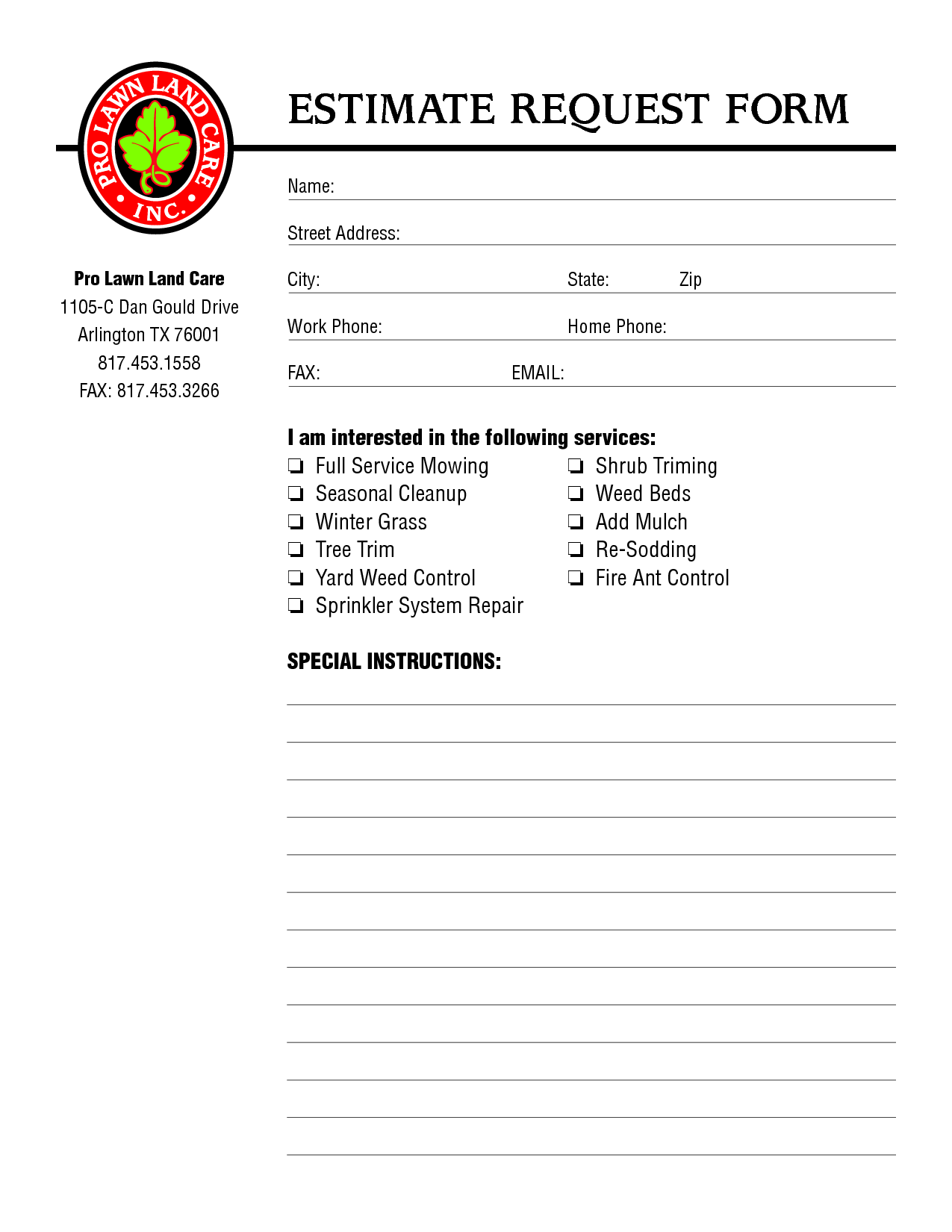 Lawn Care Quotes Template Contoh Gambar Template