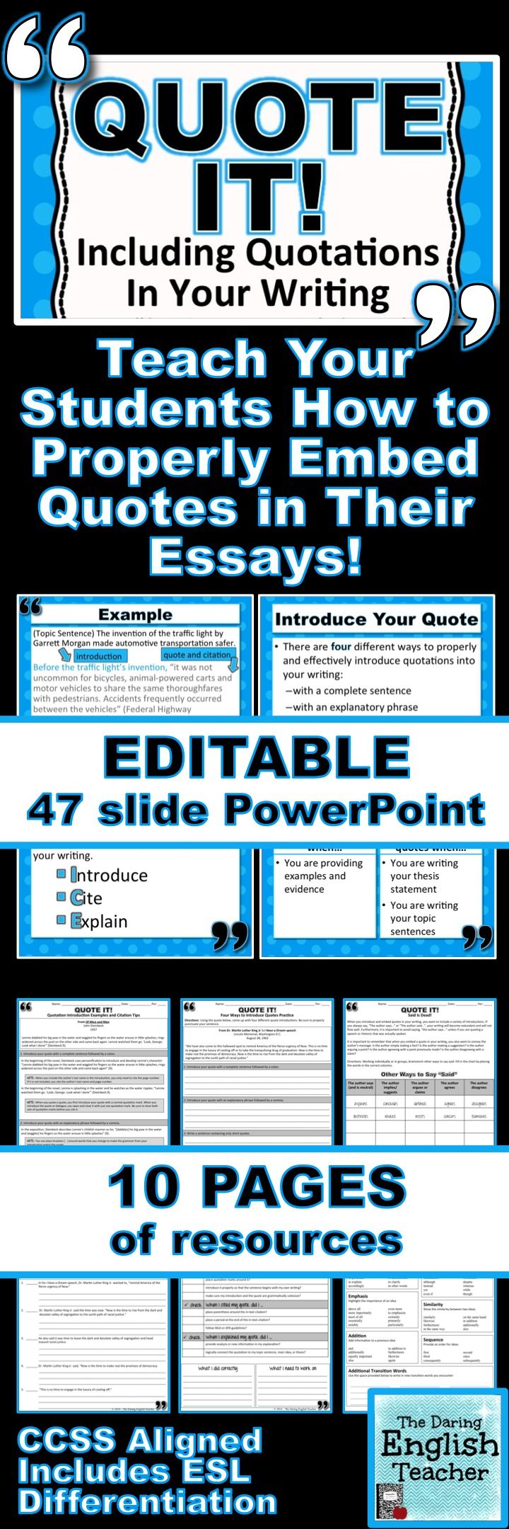 Embedded Quotes Lesson. QuotesGram