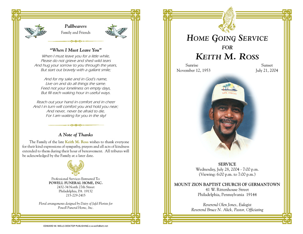 Bible Quotes For Funeral Program QuotesGram