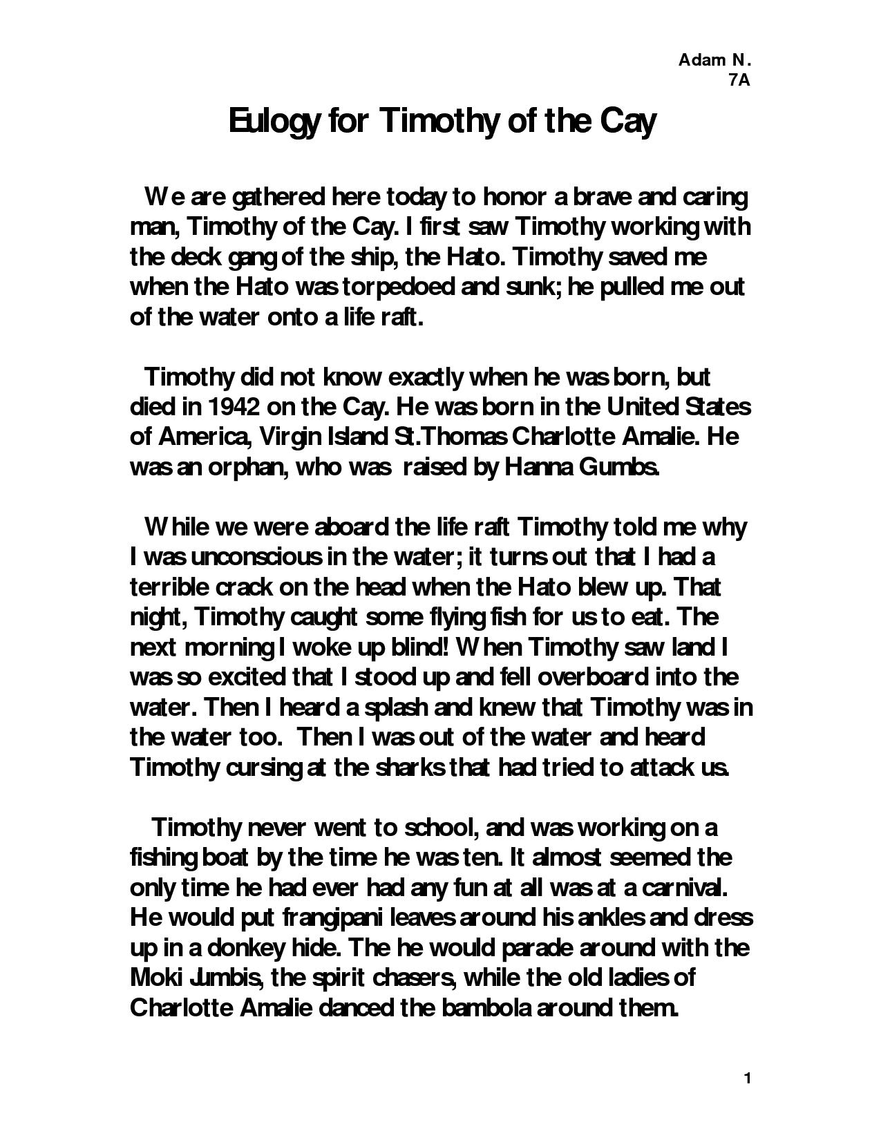 Eulogy Template For Friend